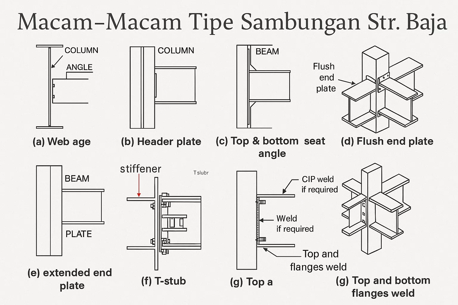 Macam-Macam Tipe Sambungan pada Struktur Baja